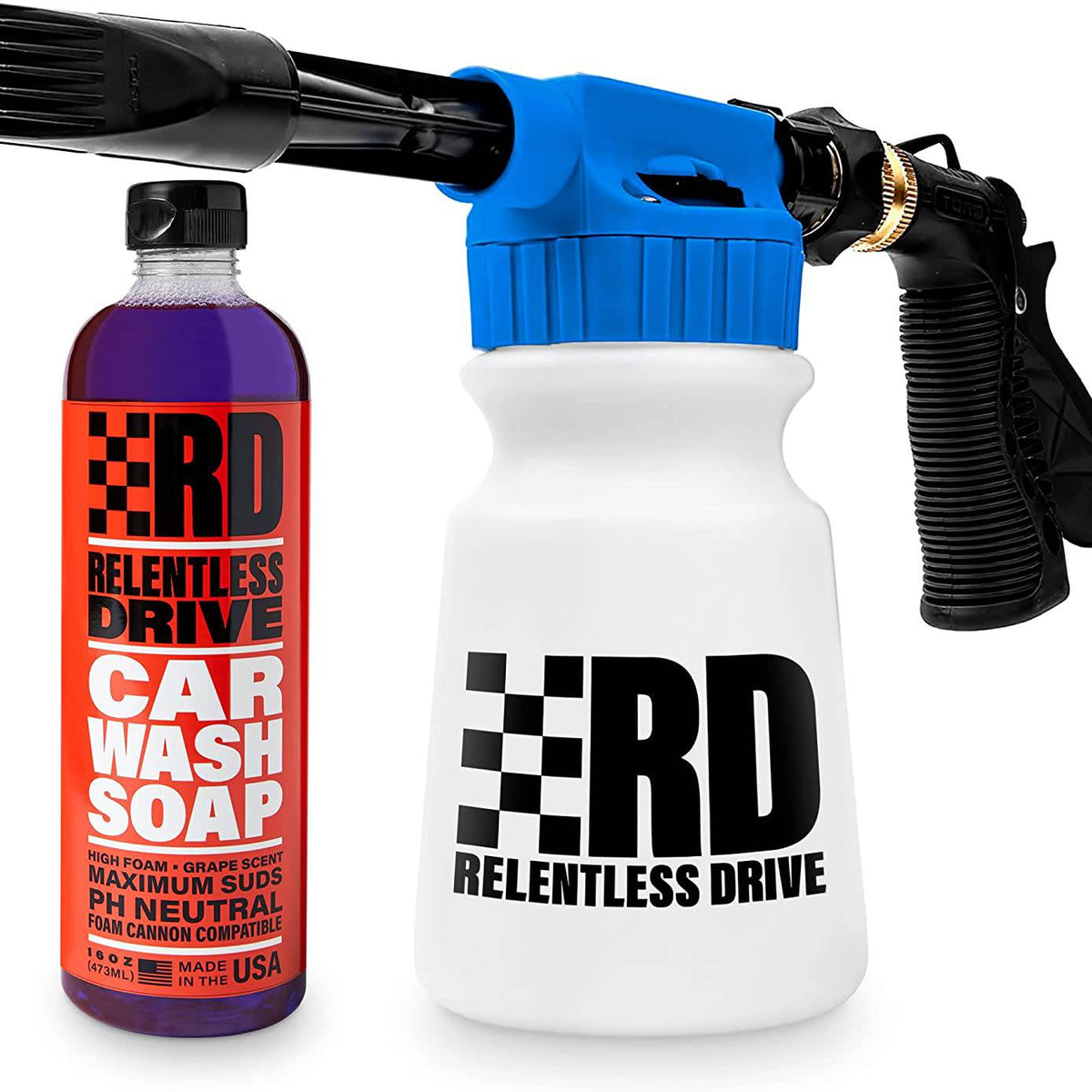 Relentless Drive - Cañón de espuma premium para manguera de jardín (se ...